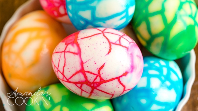 Cracked Colored Eggs Tutorial - Amanda's Cookin'