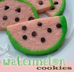 Watermelon Cookies - Amanda's Cookin' - Cookies, Brownies, & Bars