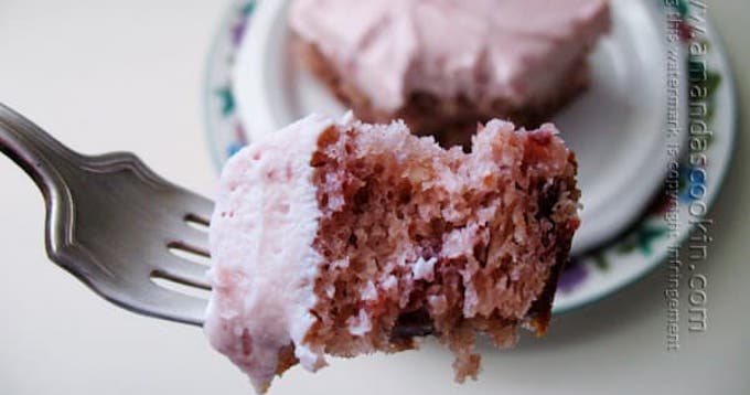 Cherry Cake with Cherry Cream Cheese Frosting - Amanda's Cookin'