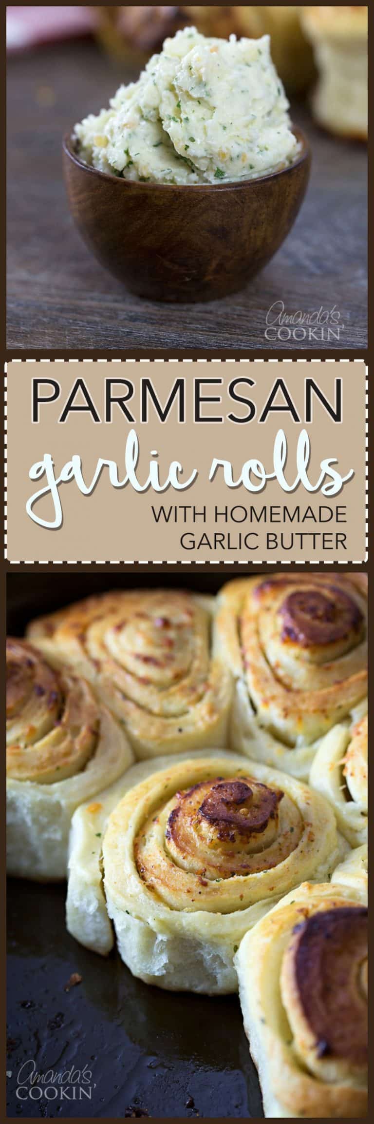 Parmesan Garlic Rolls: soft dinner roll recipe with garlic butter