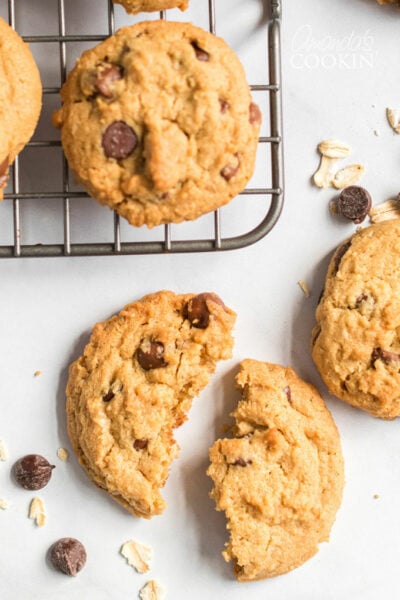 Peanut Butter Oatmeal Chocolate Chip Cookies Recipe- Amanda's Cookin'