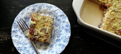 Herbed Breakfast Stuffing Casserole - Amanda's Cookin'