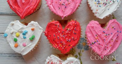 Valentine Cupcakes Recipe - Heart Cupcakes - Amanda's Cookin'