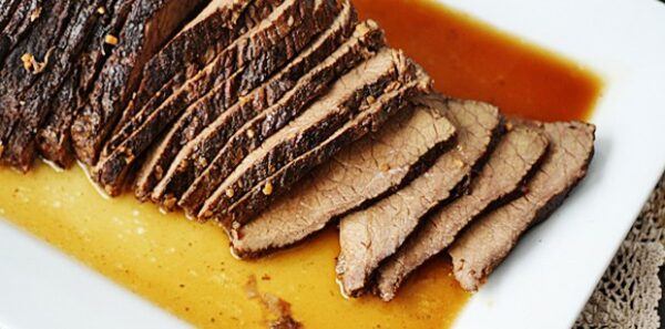 Slow Cooker Roast with Brandy Sauce - Amanda's Cookin' - Beef