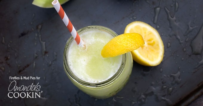 Honeydew Lemon Slush: frozen honeydew melon slushie for summer