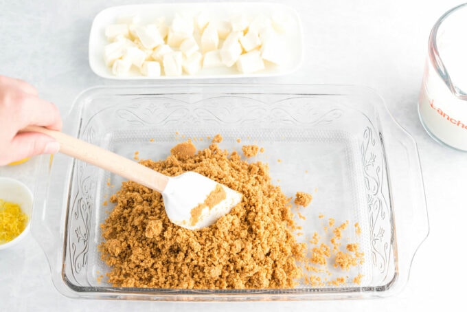 Lemon Cream Cheese Pudding Dessert - Amanda's Cookin' - One Pan