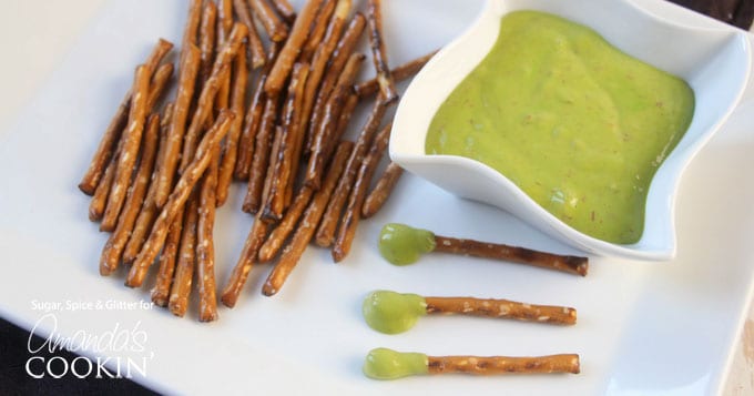 Boogers on a Stick: gross Halloween party food ideas!