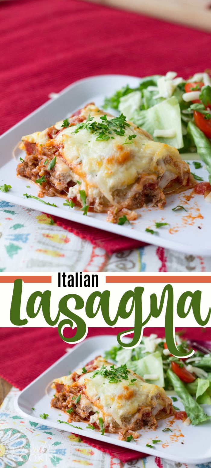 Italian Lasagna: Creamette back of the box recipe for Italian Lasagna