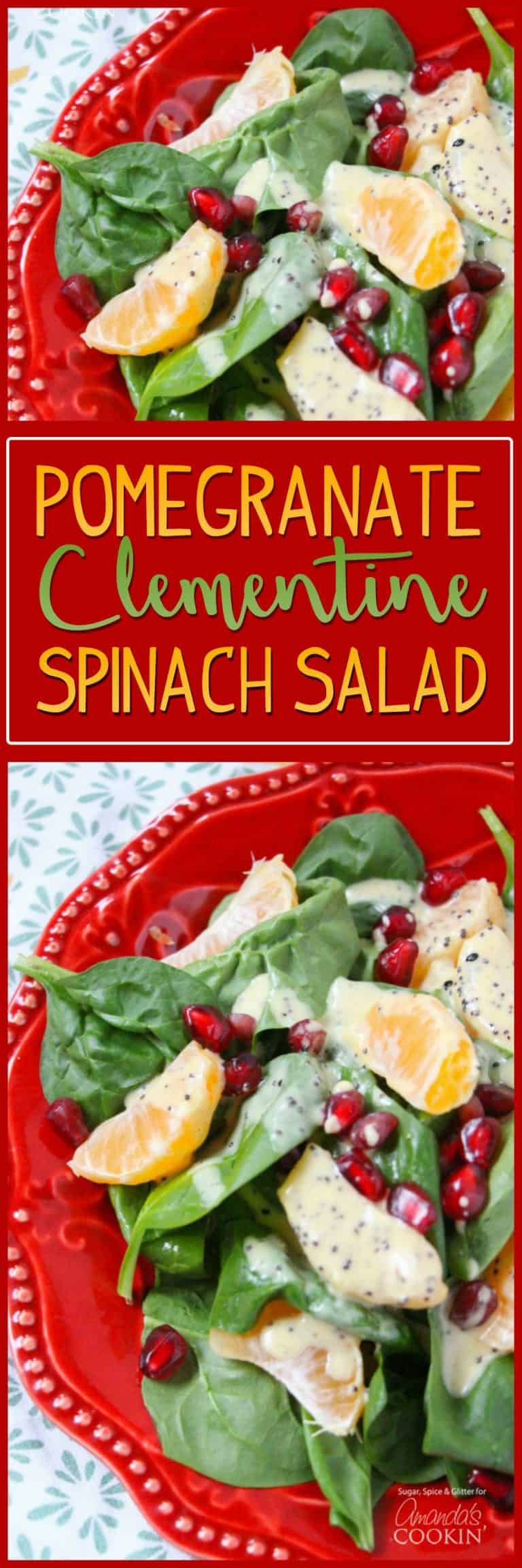 Pomegranate Clementine Spinach Salad: a gorgeous salad for winter