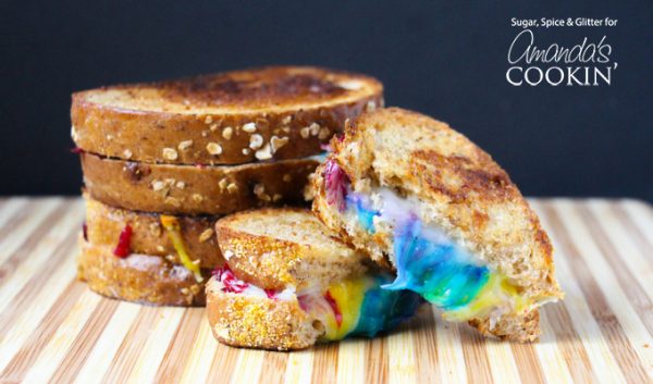 Rainbow Grilled Cheese Recipe - Amanda's Cookin'