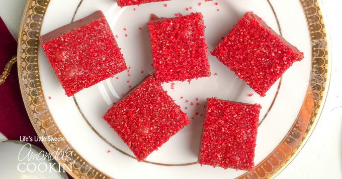 Red Velvet Fudge Recipe: gorgeous red fudge for Valentines, Christmas ...