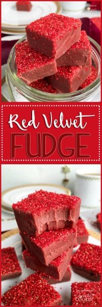 Red Velvet Fudge Recipe: gorgeous red fudge for Valentines, Christmas ...