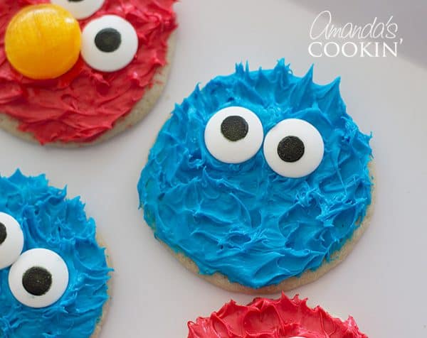 Cookie Monster and Elmo Cookies: perfect for a Sesame Street birthday