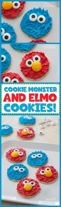 Cookie Monster and Elmo Cookies: perfect for a Sesame Street birthday