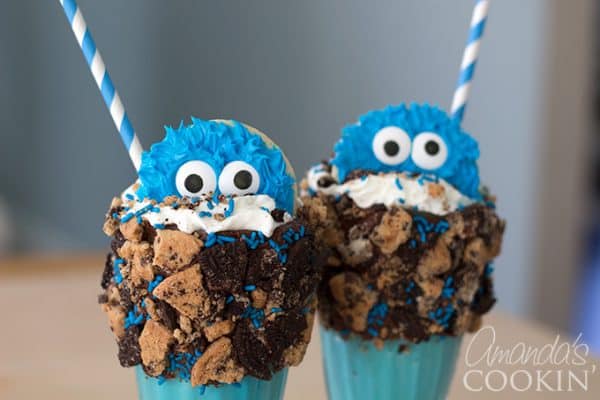 Cookie Monster Freak Shakes: an adorably extreme milkshake!