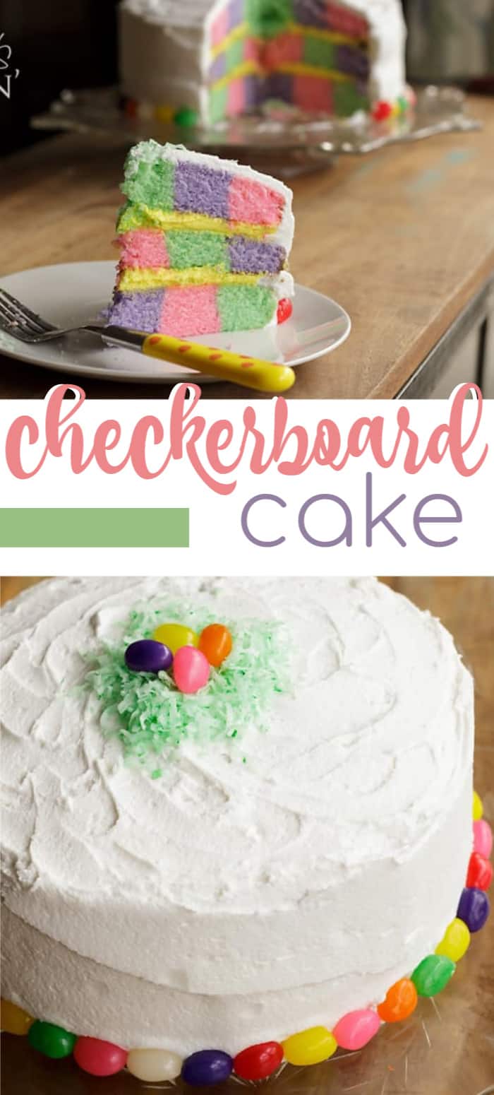 Checkerboard Cake: the perfect colorful cake for Easter!