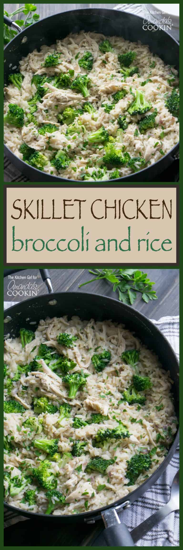 Skillet Chicken Broccoli and Rice: a deliciously easy dinner dish!