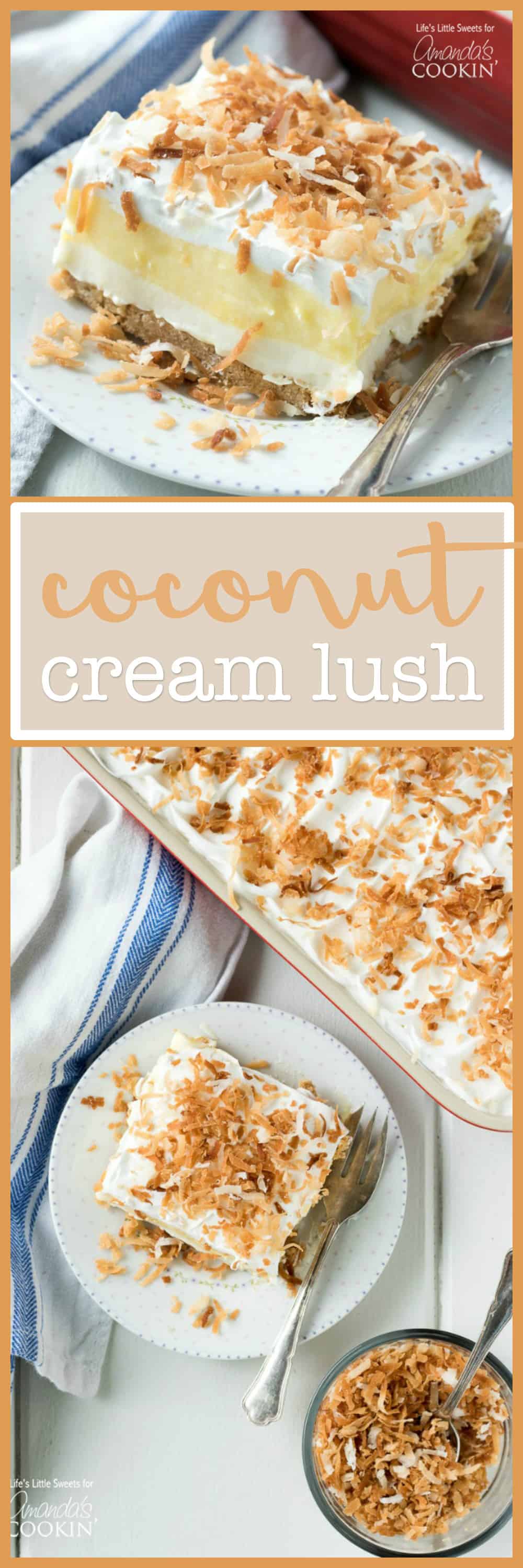 Coconut Cream Lush: an easy, light, and creamy one pan dessert recipe!