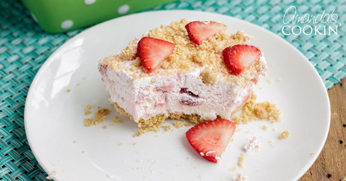 Strawberry Dream Dessert: no bake strawberry cream cheese dessert