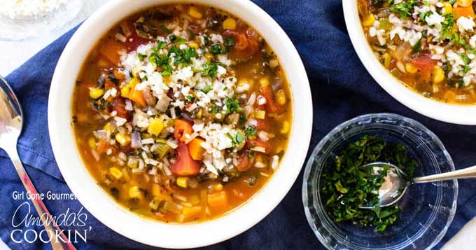 Vegetable Rice Soup - Amanda's Cookin' - Soup