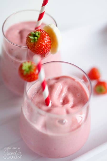 Strawberry Banana Smoothie Recipe Amandas Cookin Smoothies
