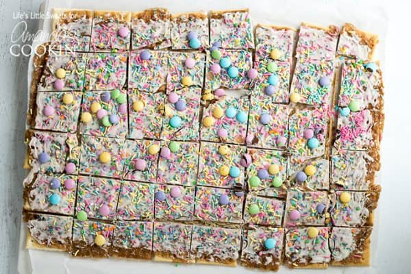 Easter Crack: a fun Easter themed saltine toffee recipe!