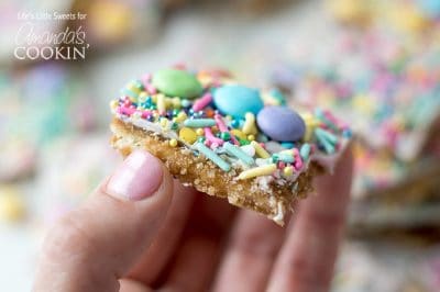 Easter Crack: a fun Easter themed saltine toffee recipe!