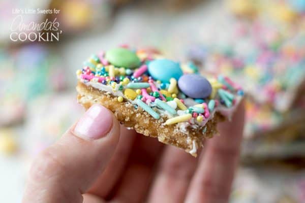 Easter Crack: a fun Easter themed saltine toffee recipe!