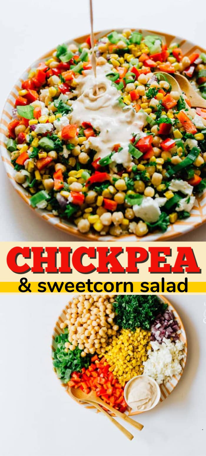 Sweet Corn and Chickpea Salad: your family will want to eat their veggies!