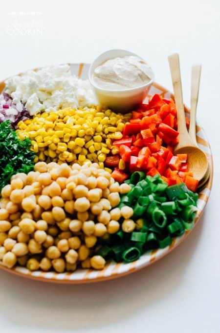 Sweet Corn and Chickpea Salad: your family will want to eat their veggies!