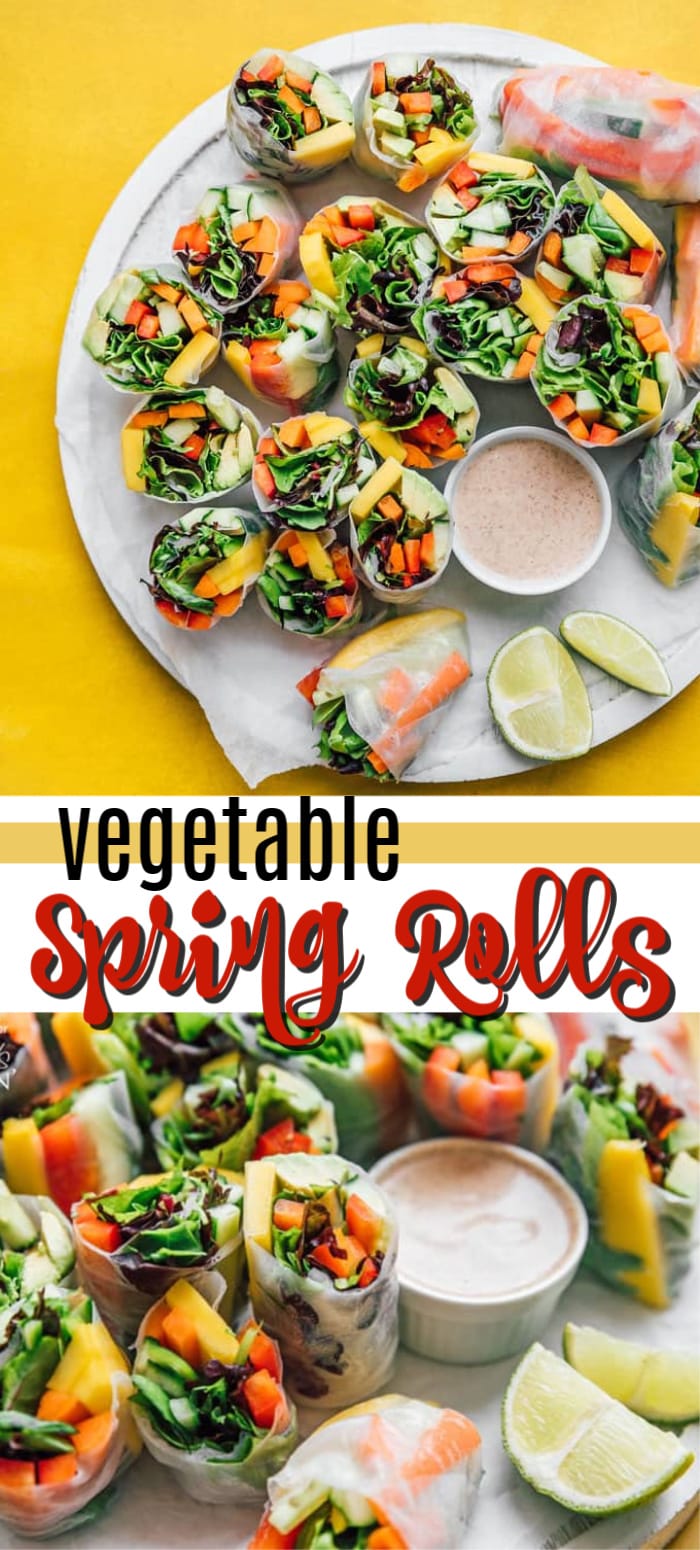 Vegetable Spring Rolls: fresh in-season veggies wrapped in a spring roll