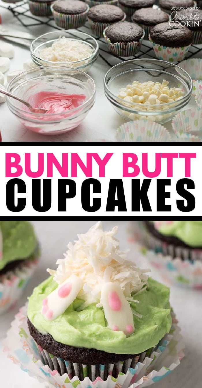 Bunny Butt Cupcakes: adorable Easter and Spring-themed cupcakes!