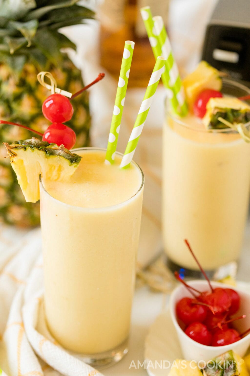 Pineapple Rum Slush - Amanda's Cookin' - Cocktails