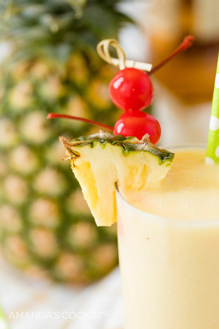 Pineapple Rum Slush - Amanda's Cookin' - Cocktails