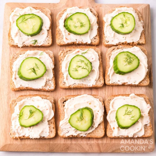 Mini Cucumber Sandwiches - Amanda's Cookin' - Appetizers