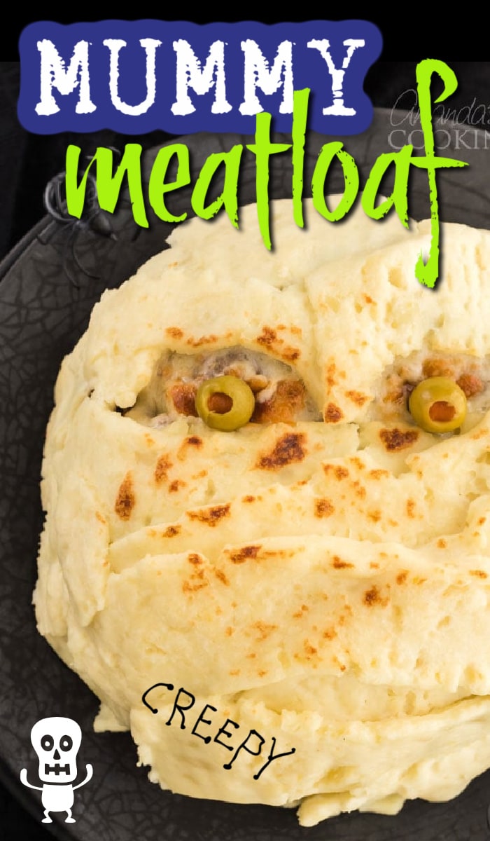 Mummy Meatloaf Recipe for Halloween - Amanda's Cookin'