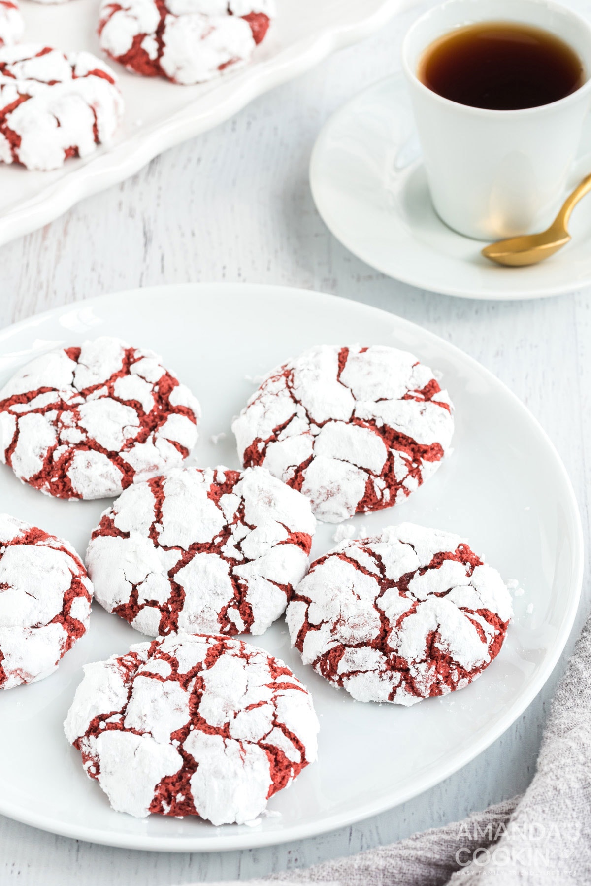 Red Velvet Crinkle Cookies - Amanda's Cookin' - Cookies