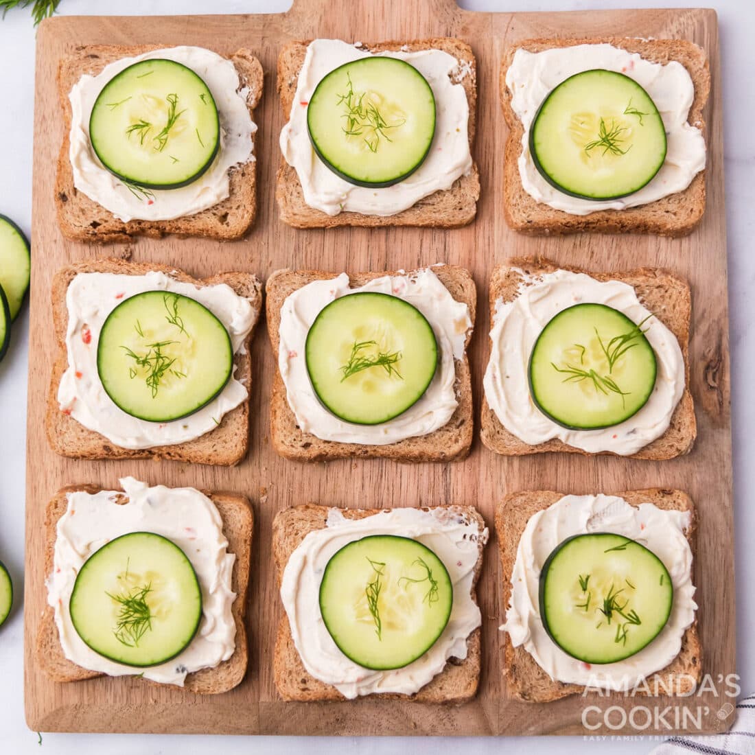 Mini Cucumber Sandwiches - Amanda's Cookin' - Appetizers