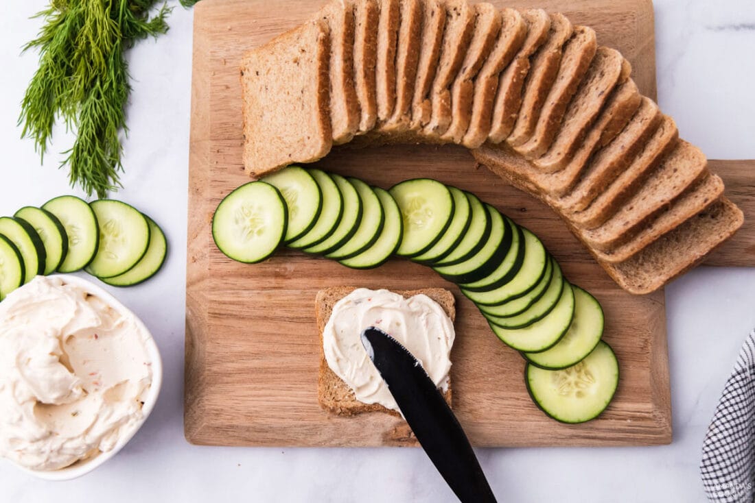 Mini Cucumber Sandwiches - Amanda's Cookin' - Apps & Finger Foods