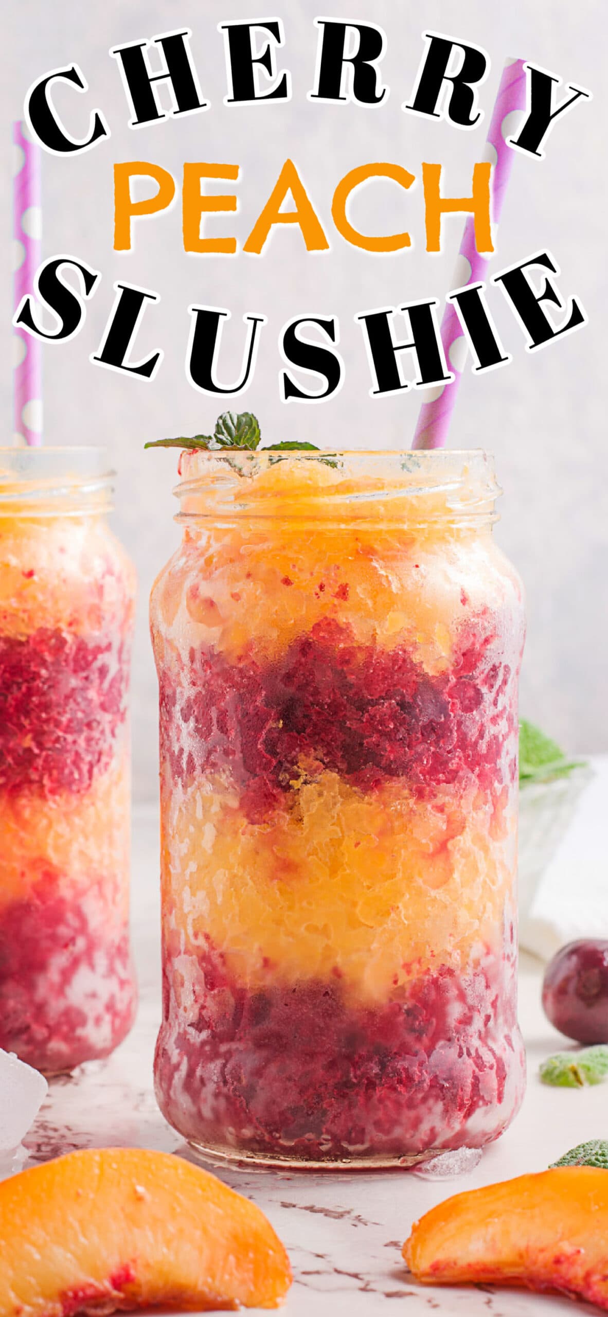 Cherry Peach Slushie - Amanda's Cookin'