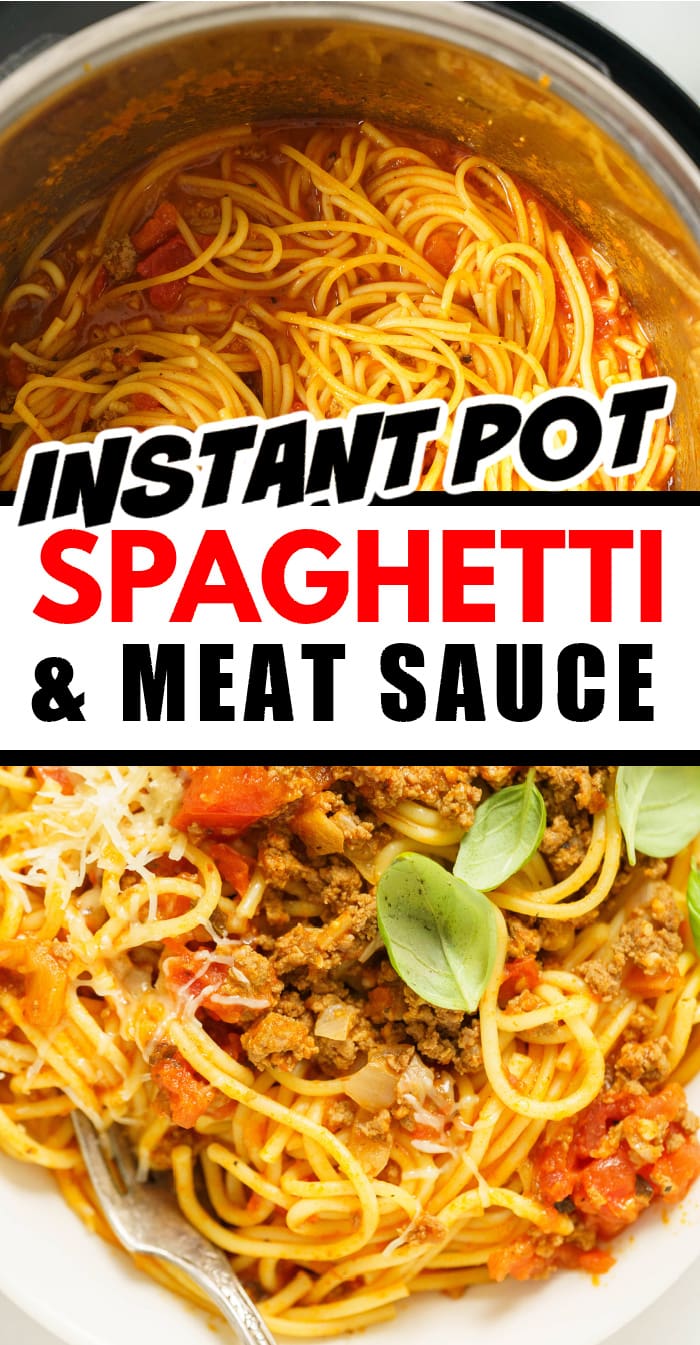 Instant Pot Spaghetti and Meat Sauce - Amanda's Cookin' - Pasta