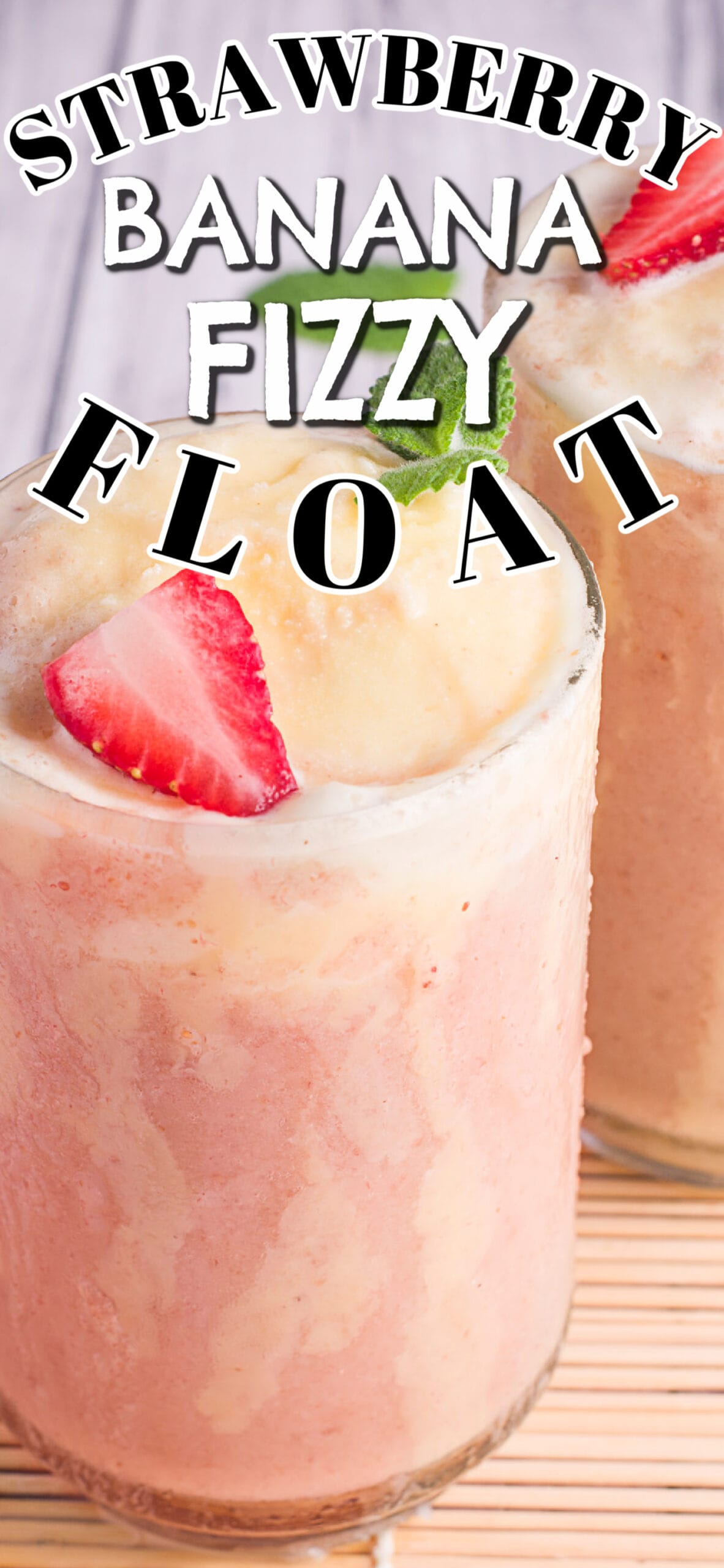 Strawberry Banana Fizzy Float - Amanda's Cookin' - Ice Cream & Frozen ...