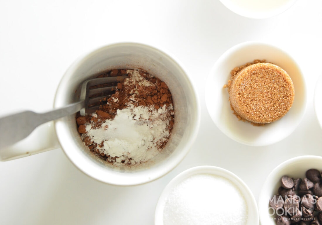 Chocolate Mug Cake - Amanda's Cookin' - Cake & Cupcakes