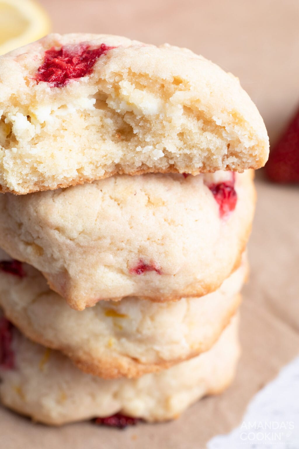 Strawberry Lemonade Cookies - Amanda's Cookin' - Cookies, Brownies, & Bars