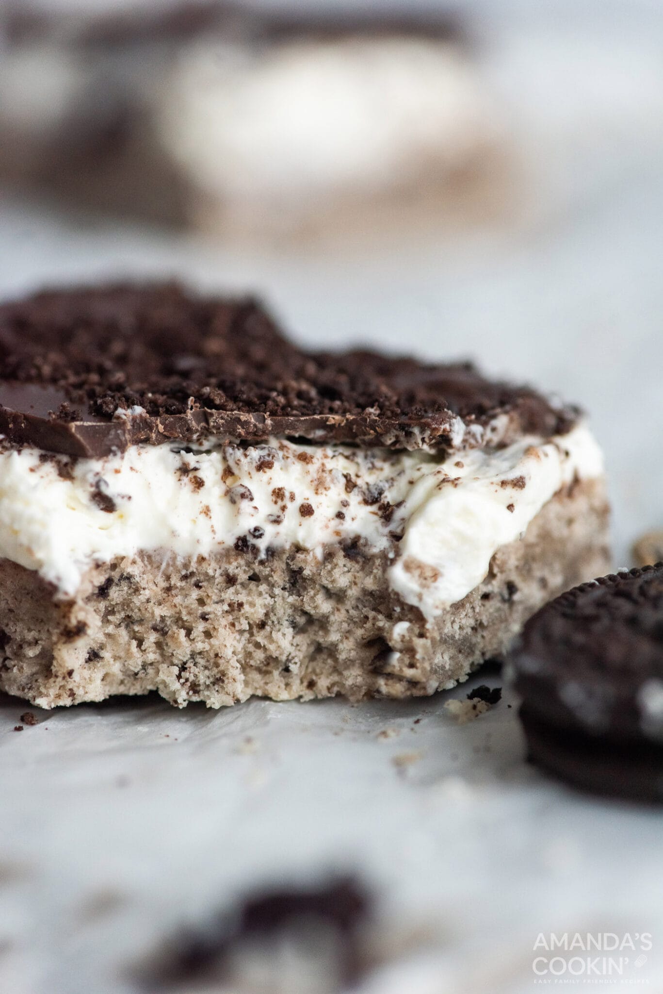 Oreo Cheesecake Bars - Amanda's Cookin' - One Pan Desserts