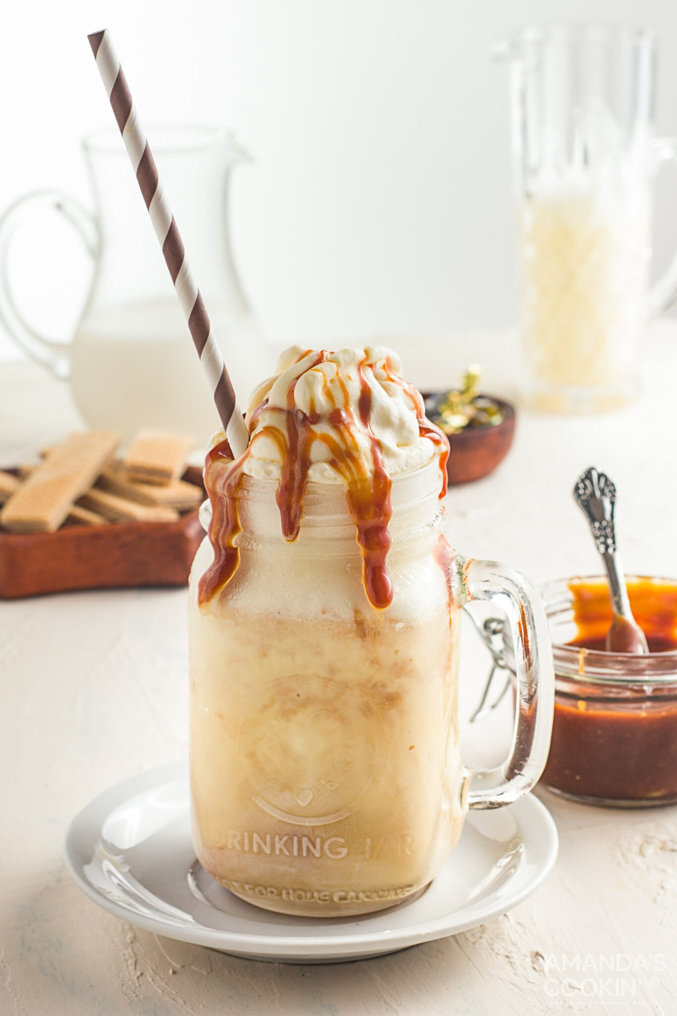 Salted Caramel Milkshake - Amanda's Cookin' - Ice Cream & Frozen Treats