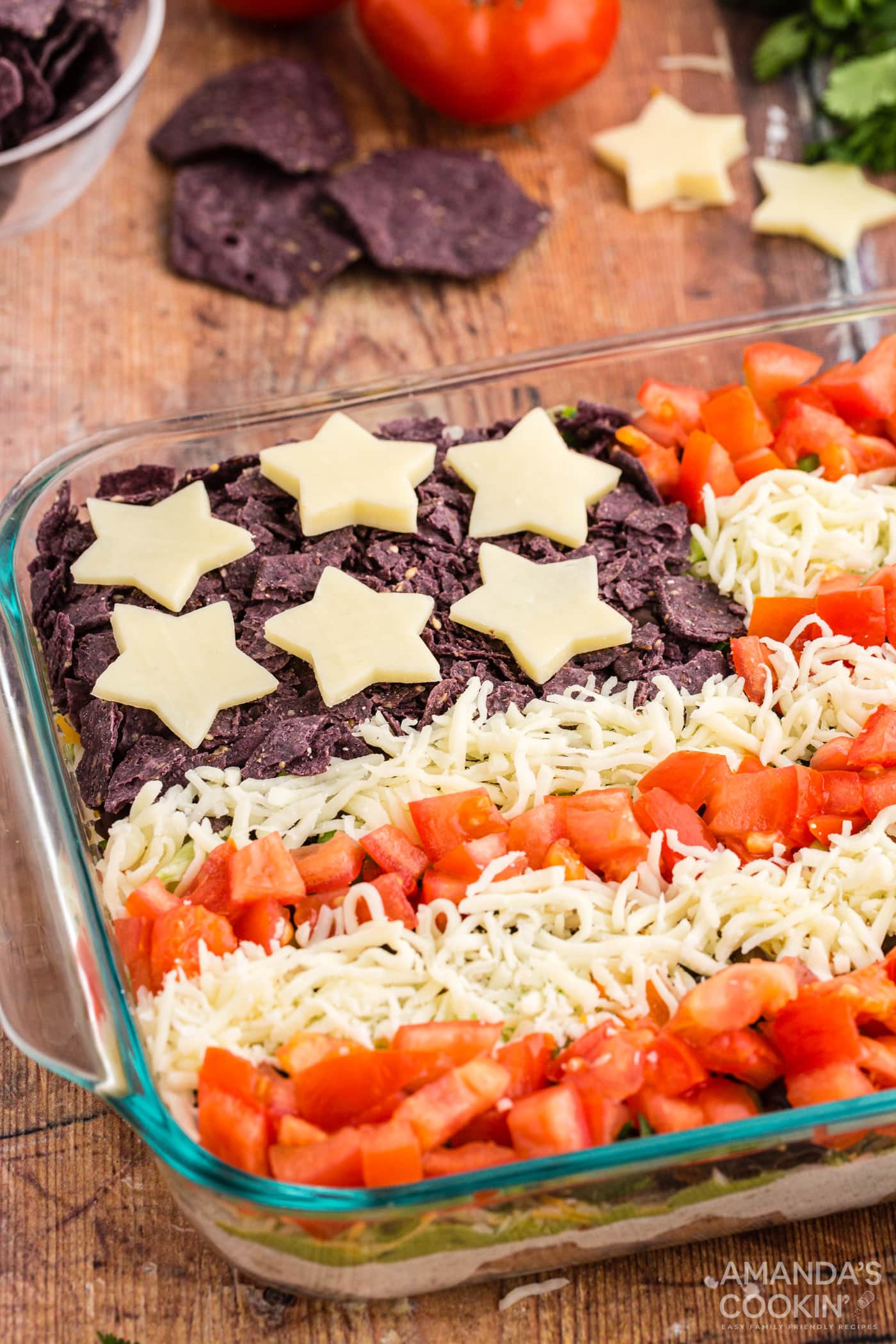 Taco Salad Flag - Amanda's Cookin' - Patriotic