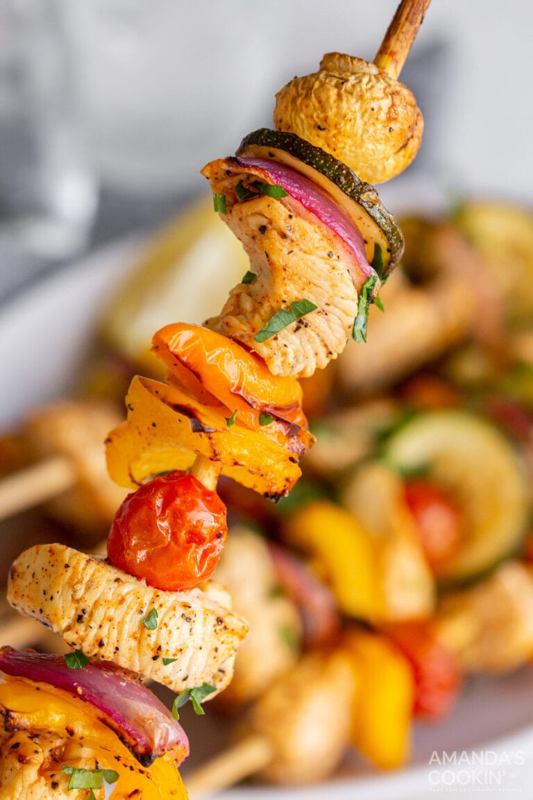 Air Fryer Chicken Kabobs - Amanda's Cookin' - Air Fryer Recipes