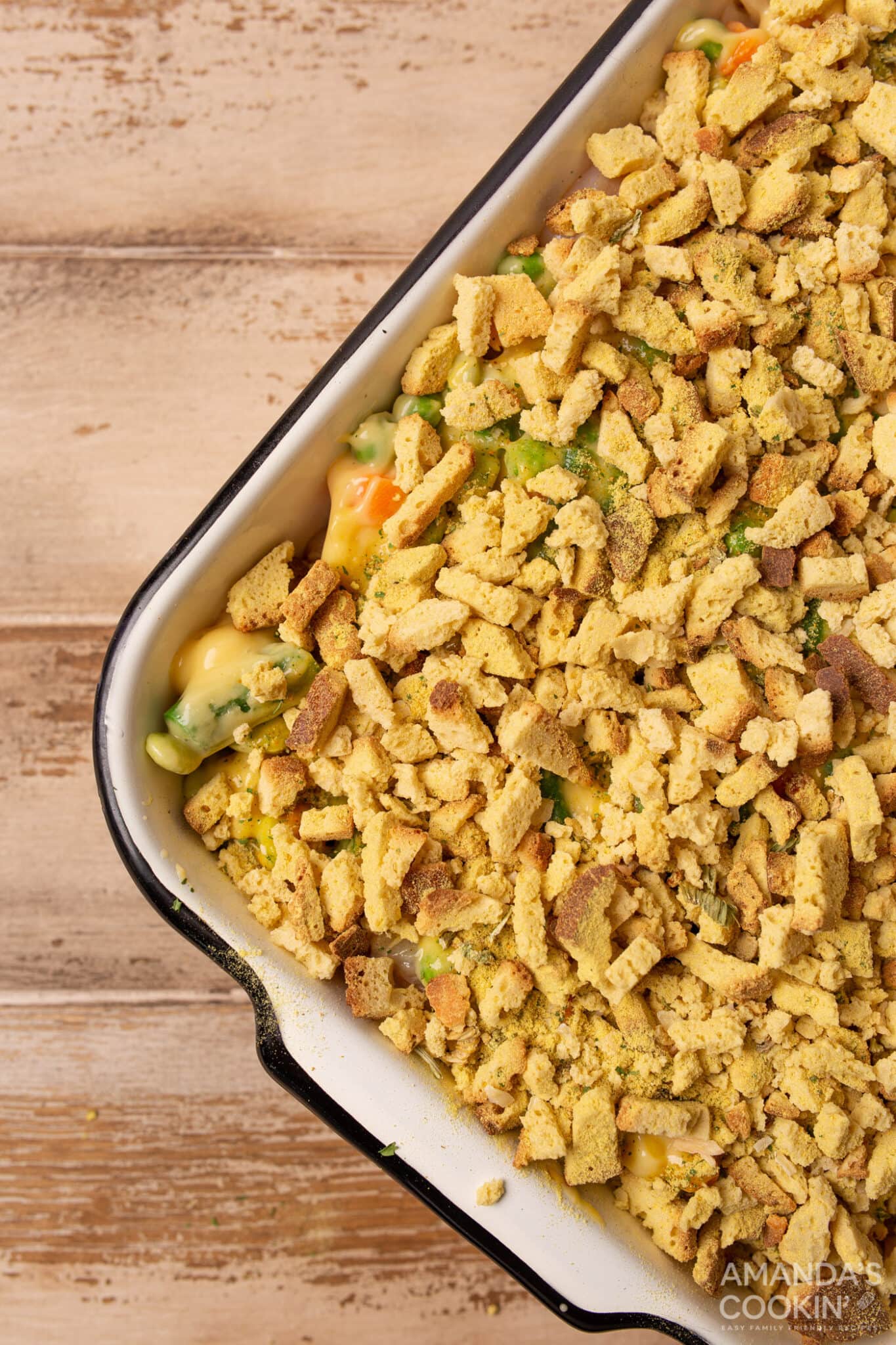 Chicken Stuffing Casserole - Amanda's Cookin' - Casseroles