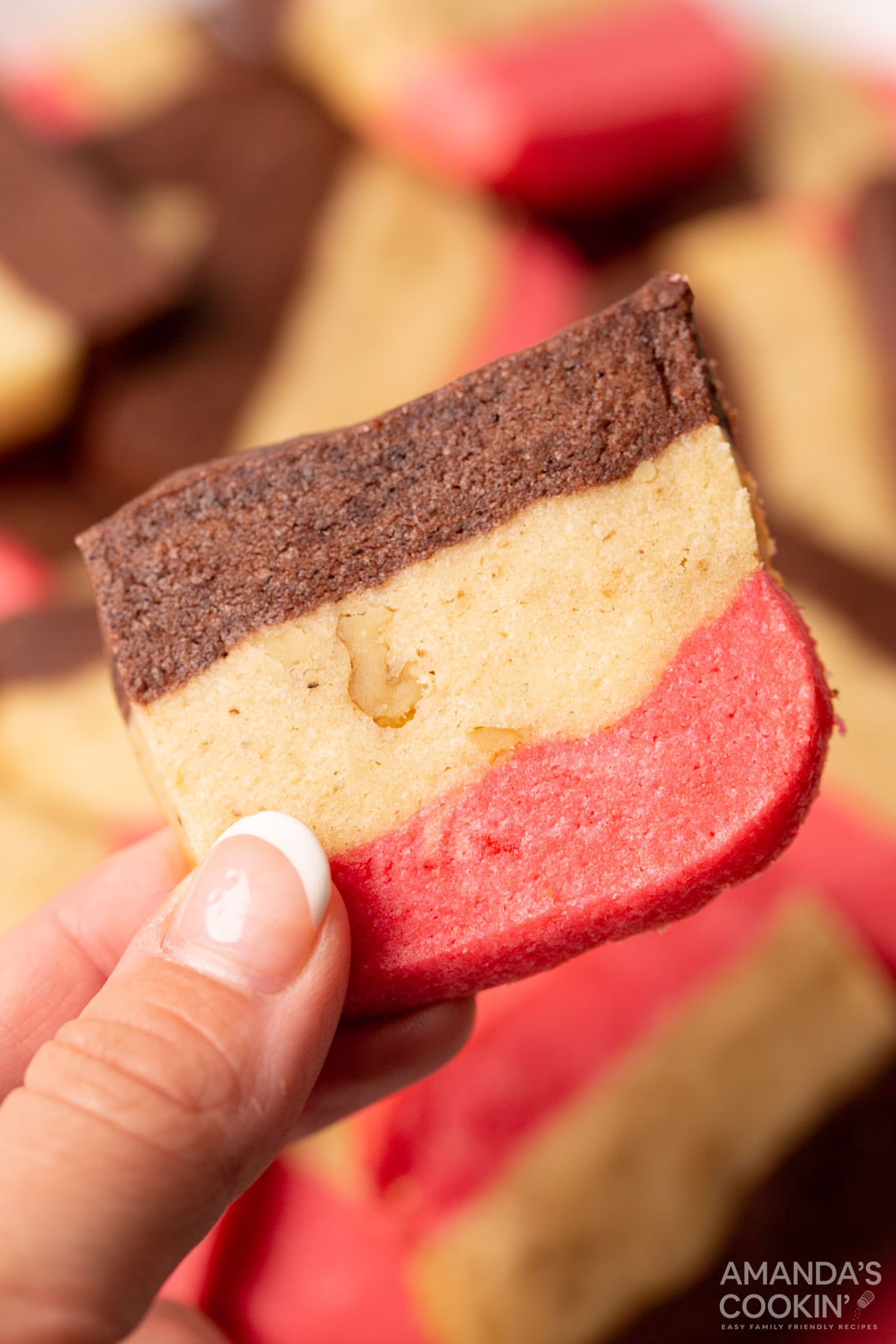 Neapolitan Cookies - Amanda's Cookin' - Cookies, Brownies, & Bars